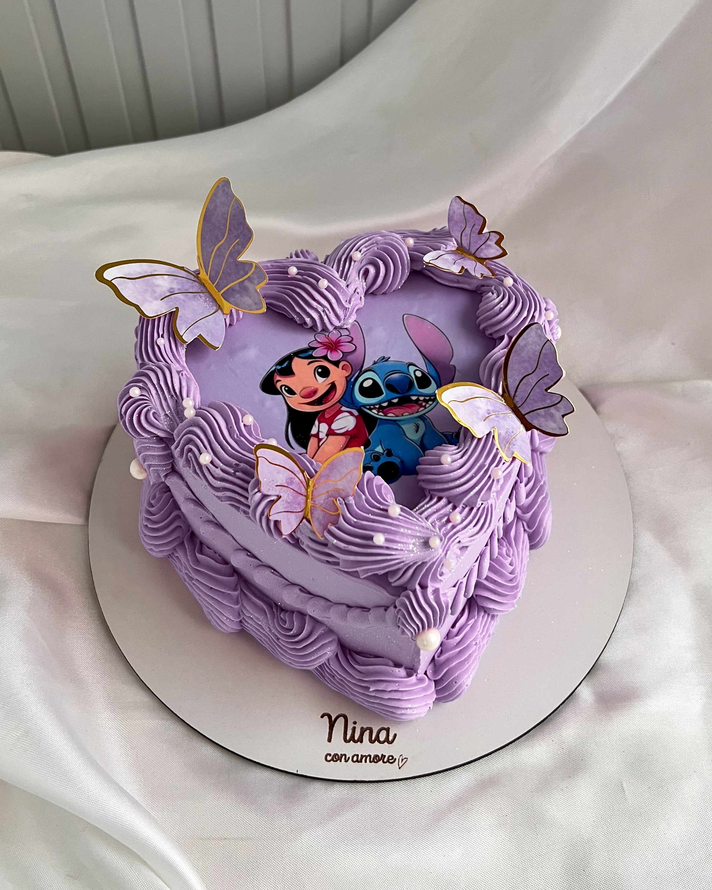 CORAZÓN VINTAGE Lila Imagen Comestible - Lilo & Stitch – ninaconamore